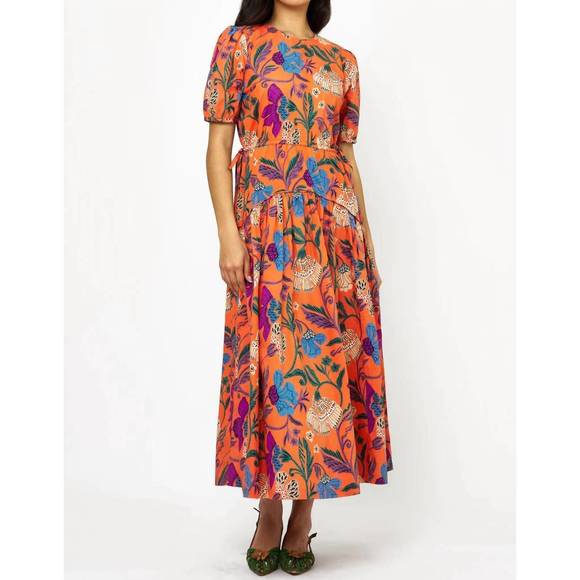 Oliphant | Dresses | New Oliphant Cinched Waist Puff Maxi Dress In ...
